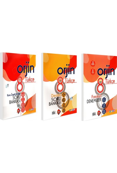 Gama 8. Sınıf Orjin Türkçe Konu Özetli + Soru Bankası + Deneme Seti 3 Kitap 2021 Gama 8. Sınıf Orjin Türkçe Konu Özetli + Soru Bankası + Deneme Seti 3 Kitap 2021