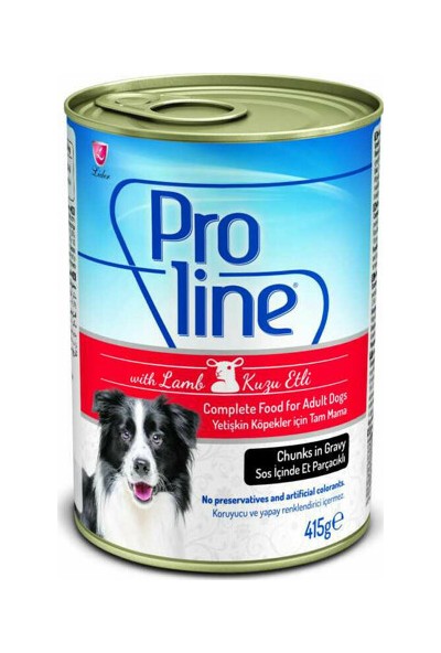 Pro Line Kuzu Etli Yetişkin Konserve Köpek Maması 415 G x 20 Adet