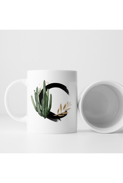 Hediye Sepeti C Baş Harf Baskılı Şık Yapraklar Hediyelik Porselen Kupa Hediye Sepeti C Baş Harf Baskılı Şık Yapraklar Hediyelik Porselen Kupa