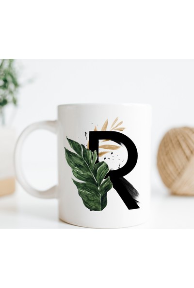 Hediye Sepeti R Harfli Isminizin Baş Harfi Hediyelik Baskılı Kupa