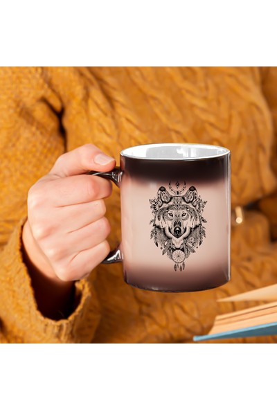 Hediye Sepeti Kurt Tasarımlı Minimal Hediye Sihirli Kupa