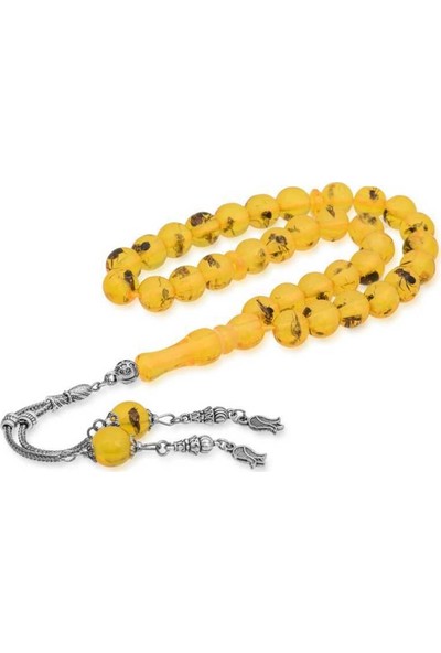 Armagano Metal Aksesuarlı Karınca Fosilli Tesbih