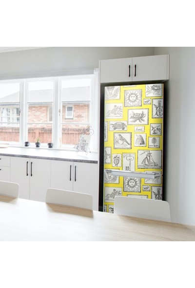 Artikel Sarı Çerçeveler Buzdolabı Sticker