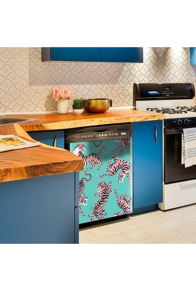 Artikel Pembe Kaplanlar Bulaşık Makinesi Sticker