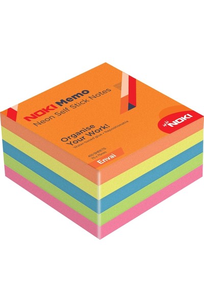 Noki Memo 75X75 Neon Yapışkanlı Küp Blok 450 Sf Envai Noki Memo 75X75 Neon Yapışkanlı Küp Blok 450 Sf Envai