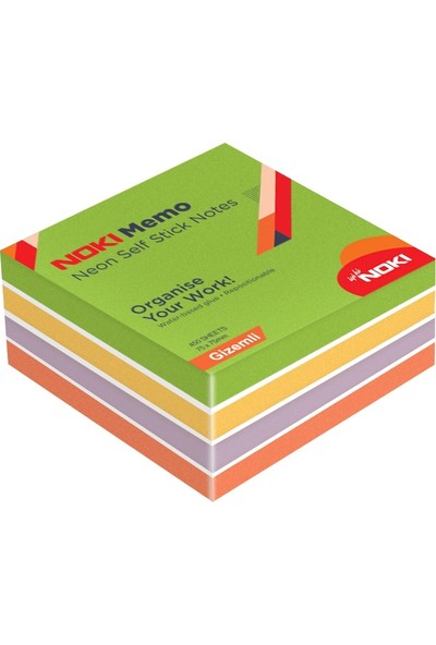 Noki Memo 75X75 Neon Yapışkanlı Küp Blok 450 Sf Gizemli Noki Memo 75X75 Neon Yapışkanlı Küp Blok 450 Sf Gizemli