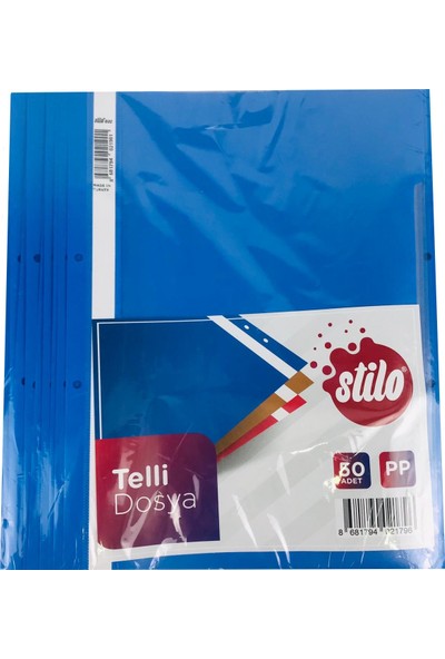 Stilo Mavi Telli Dosya 50 Adet 0089 Stilo Mavi Telli Dosya 50 Adet 0089