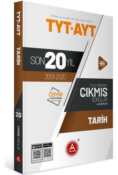 A Yayınları TYT AYT Tarih Son 20 Yıl Konu Konu Tamamı Çözümlü Çıkmış Sorular A Yayınları TYT AYT Tarih Son 20 Yıl Konu Konu Tamamı Çözümlü Çıkmış Sorular