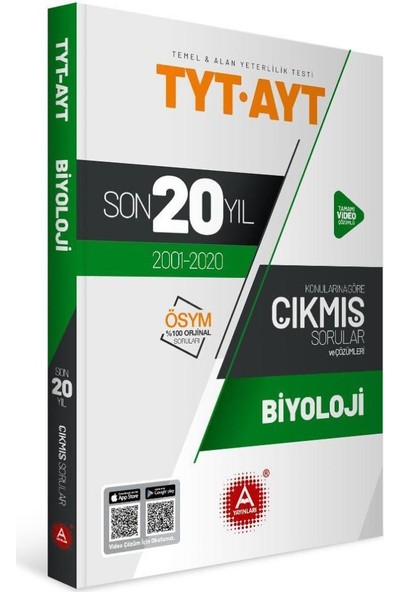 A Yayınları TYT AYT Biyoloji Son 20 Yıl Konu Konu Tamamı Çözümlü Çıkmış Sorular A Yayınları TYT AYT Biyoloji Son 20 Yıl Konu Konu Tamamı Çözümlü Çıkmış Sorular