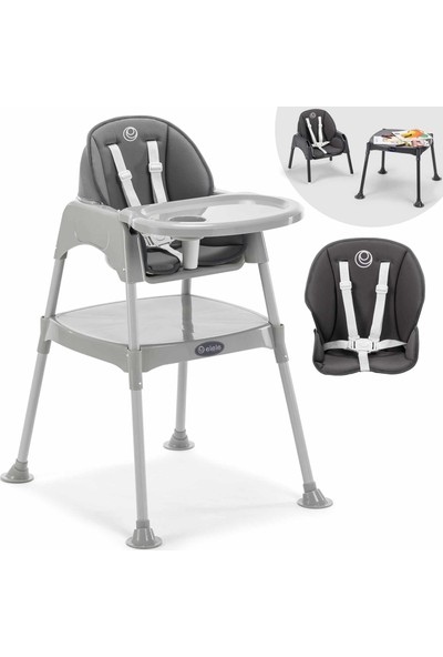 Elele Pasto 3in1 Çalışma Masalı Mama Sandalyesi + Gri Iç Ped Elele Pasto 3in1 Çalışma Masalı Mama Sandalyesi + Gri Iç Ped