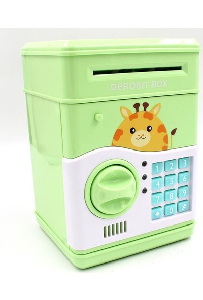 Ayd Promosyon Şifreli Kasa Kumbara Yeşil Müzikli Kağıt ve Bozuk Para Kumbarası