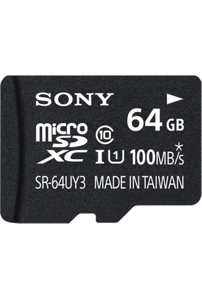 Sony 64 GB Micro SD Adaptörlü Hafıza Kartı SR-64UY3A/T1 Sony 64 GB Micro SD Adaptörlü Hafıza Kartı SR-64UY3A/T1