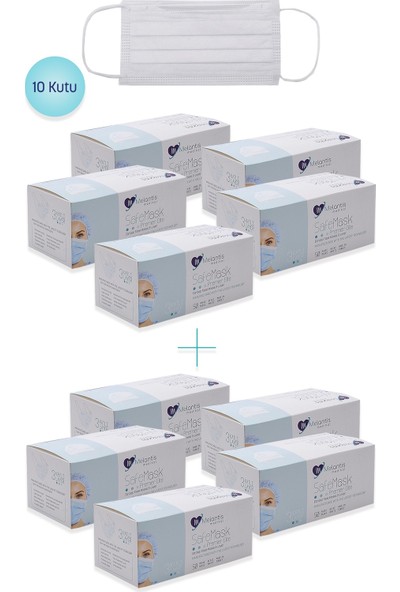Melantis Medikal Telli 3 Katlı Cerrahi Maske 50 Adet x 10 Kutu Beyaz