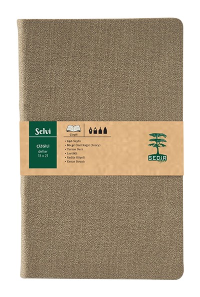 Sedir Defter Selvi Serisi Çizgili Defter 13 x 21 cm Vizyon Sedir Defter Selvi Serisi Çizgili Defter 13 x 21 cm Vizyon