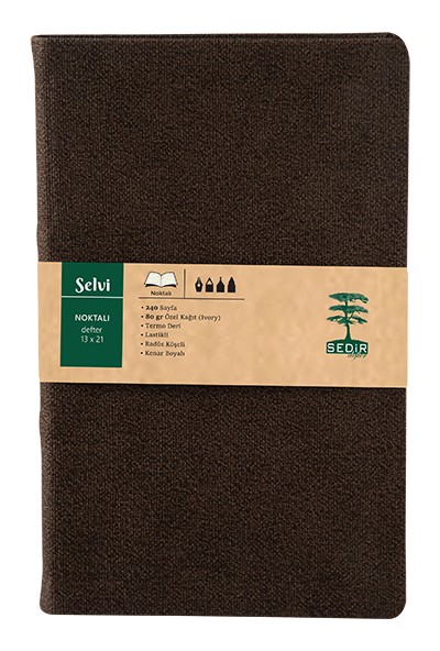 Sedir Defter Selvi Serisi Noktalı Defter 13 x 21 cm Koyu Kahve Sedir Defter Selvi Serisi Noktalı Defter 13 x 21 cm Koyu Kahve