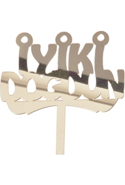 Tahtakurusu Tasarım Pleksi Iyiki Doğdun Pasta Süsü Gümüş