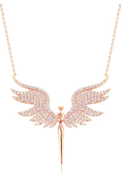 Lilarote Pırlantalı Rose Mikail Melek Kolye