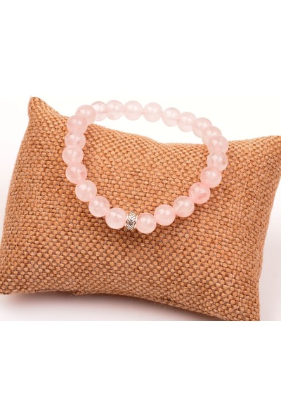 Taş Sandığı Pembe Kuvars Taşı Bileklik - 8 mm Taş Sandığı Pembe Kuvars Taşı Bileklik - 8 mm