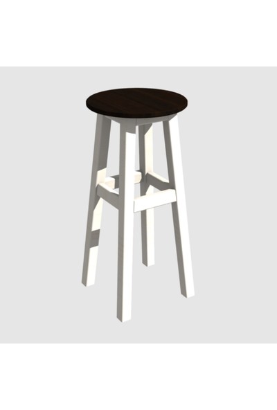 Arbre Ahşap Tabure 55 cm Beyaz İskelet