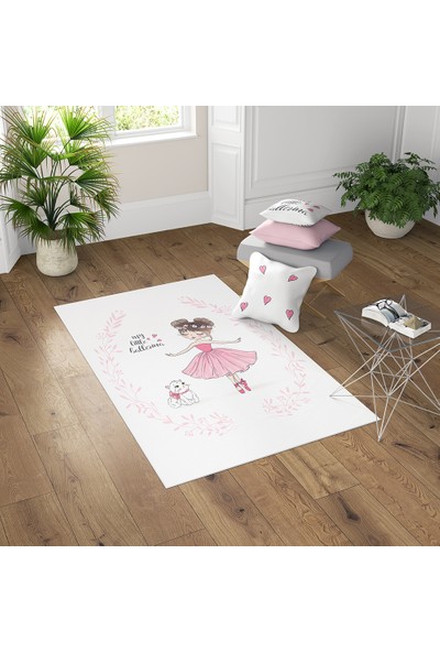 Gardenya Küçük Balerin Ekru Çocuk Odası Halısı 50 x 80 cm