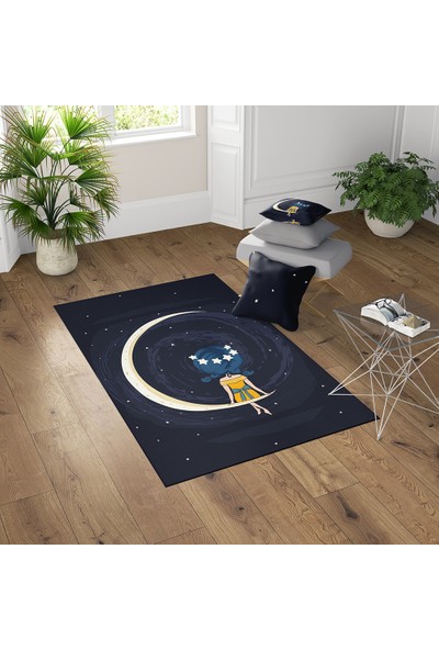 Gardenya Aydaki Yıldız Taçlı Prenses Lacivert Çocuk Odası Halısı 50 x 80 cm Gardenya Aydaki Yıldız Taçlı Prenses Lacivert Çocuk Odası Halısı 50 x 80 cm