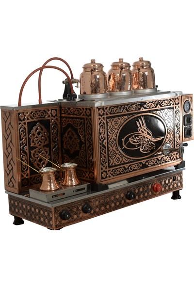 Kutlu 3 Demlikli Bakır Çay Kazanı Kutlu 3 Demlikli Bakır Çay Kazanı