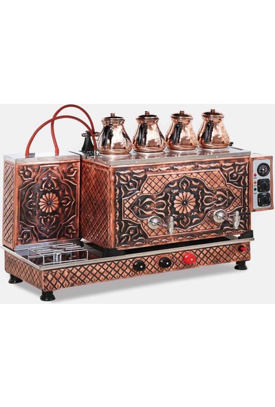 Kutlu 4 Demlikli Bakır Çay Kazanı Kutlu 4 Demlikli Bakır Çay Kazanı