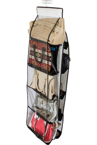 Meleni Home Dolap Içi Asılabilir 10 Bölmeli Çanta Düzenleyici Organizer 37 x 125 cm