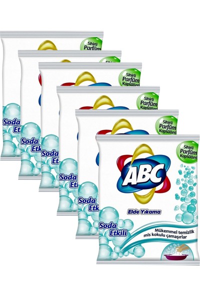 Abc Elde Yıkama Toz Çamaşır Deterjanı Soda Etkili 6 x 600 gr