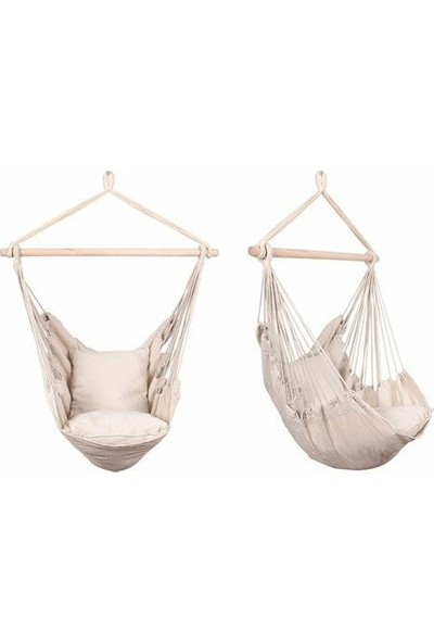 Eda Tasarım Tavana Asılan Kumaş Salıncak Bej