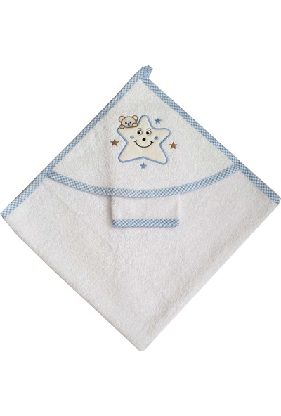 Nazbaby Yıldızlı Bebek Havlusu Mavi
