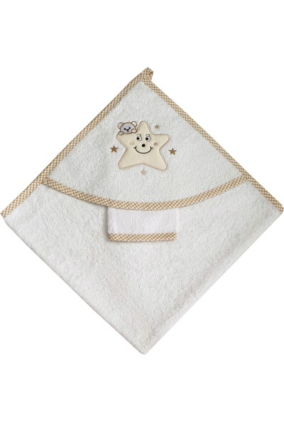 Nazbaby Yıldızlı Bebek Havlusu Krem