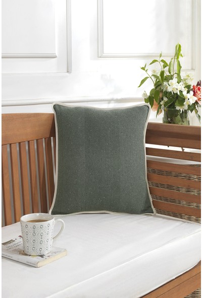 Ödel Home K.yeşil Kalın Buldan Keteni Ekru Biyeli Kırlent Ödel Home K.yeşil Kalın Buldan Keteni Ekru Biyeli Kırlent