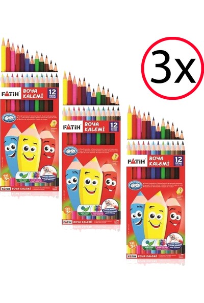 Fatih Uzun Kuru Boya 12'li 3 Adet