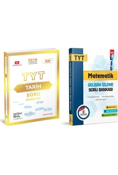 Üç Dört Beş Yayıncılık TYT Tarih Soru Bankası + Özdebir TYT Matematik Soru Bankası 2'li Set
