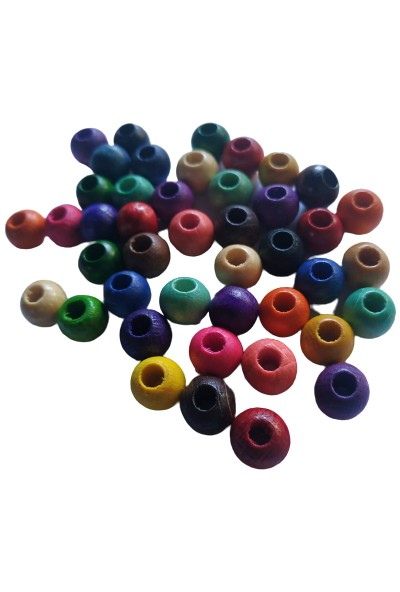 Selin 10 mm Karışık Renkli Ahşap Boncuk 100 gr 300'lü Selin 10 mm Karışık Renkli Ahşap Boncuk 100 gr 300'lü