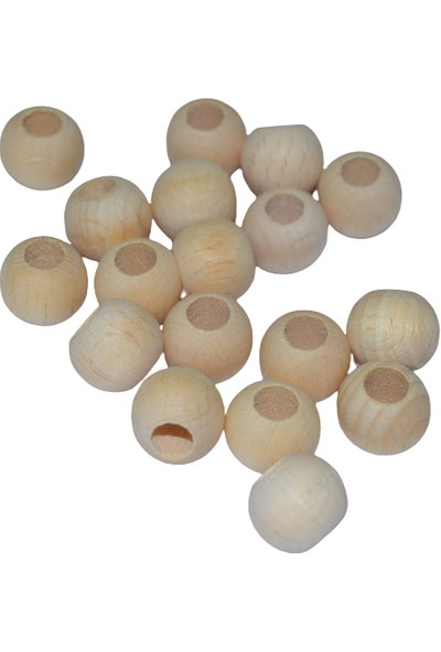 Selin 14 mm Ham İşlenmemiş Ahşap Boncuk 100 gr 100'lü Selin 14 mm Ham İşlenmemiş Ahşap Boncuk 100 gr 100'lü
