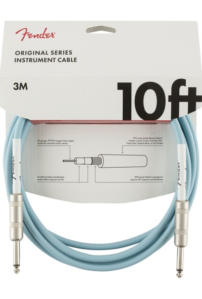 Fender Original Series Instrument Cables 3 Metre - Daphne Blue Enstrüman Kablosu Fender Original Series Instrument Cables 3 Metre - Daphne Blue Enstrüman Kablosu