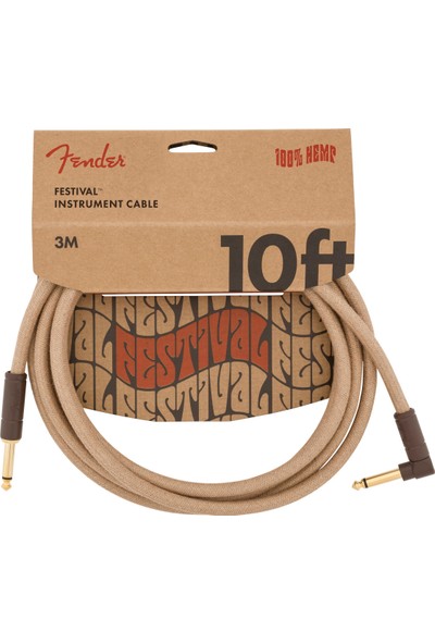 Fender Festival Hemp Instrument Cables 3 Metre Açılı - Natural Enstrüman Kablosu Fender Festival Hemp Instrument Cables 3 Metre Açılı - Natural Enstrüman Kablosu