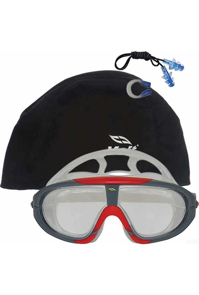 Voit Storm Yüzücü Gözlüğü Siyah - Kırmızı + Voit Bone Siyah + Kulak Burun Tıkacı