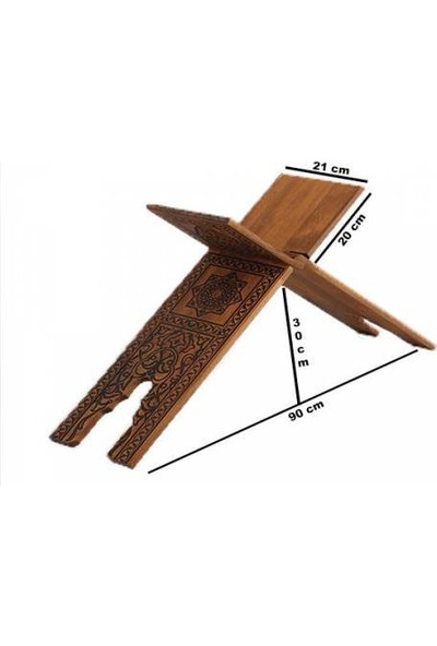 Elegan Hediyelik Rahle Ahşap Yakma Desenli Rahle