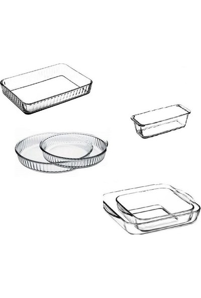 Paşabahçe Borcam Fırın Tepsisi 6'lı Borcam Set