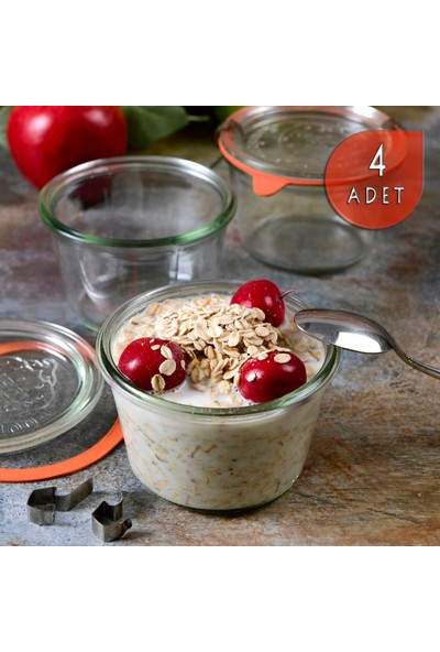 Weck 370 ml Cam Saklama Kavanoz Seti (4 Adet) Weck 370 ml Cam Saklama Kavanoz Seti (4 Adet)