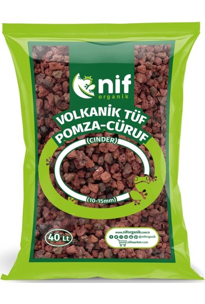 Nif Organik 40 Lt Volkanik Tüf 10-15 mm Pomza - Cüruf - Lav Taşı Nif Organik 40 Lt Volkanik Tüf 10-15 mm Pomza - Cüruf - Lav Taşı