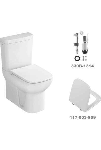 Vitra S20 Kare Klozet Takımı+Soft Kapak+Basmalı Iç Takım