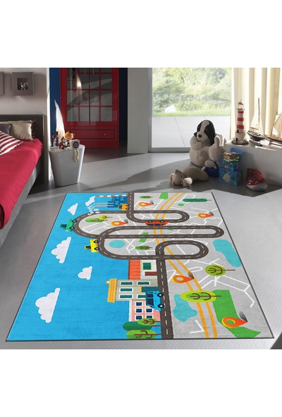 Homefesto Dekoratif Özel Tasarım Antibakteriyel Leke Tutmaz Çocuk Halısı