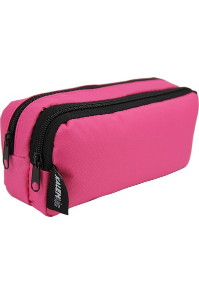 Kalemlig Çift Bölmeli Keten Kalemlik Pembe