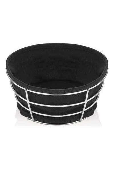 Narin Tel Ekmeklik Yuvarlak Krom (Siyah Bez) A60040