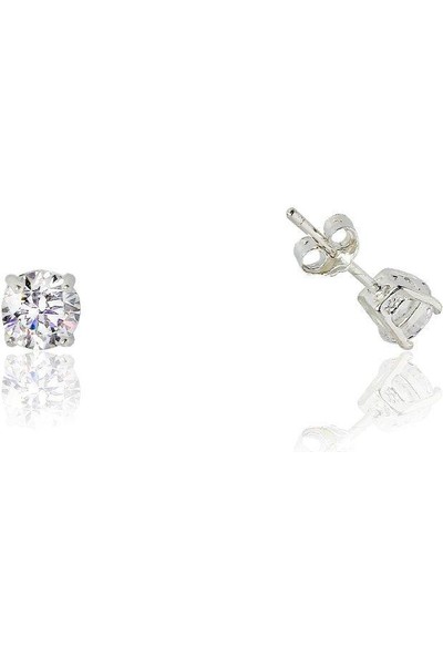 Söğütlü Si̇lver Mini Tek Taş Küpe