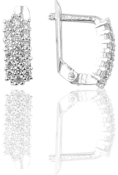 Söğütlü Si̇lver Gümüş Zirkon Taşlı J Küpe